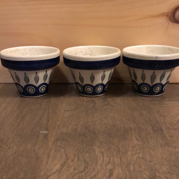 Boleslawiec | Accents | Boleslawiec Polish Pottery Small Plant Pots ...